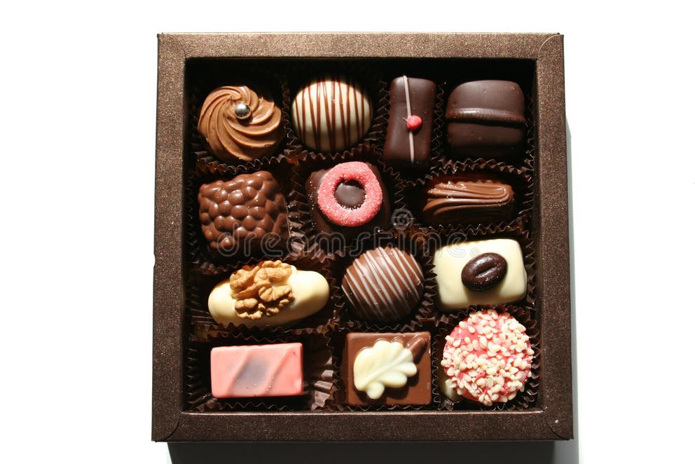 Box with Gorgeous Chocolates Stock Image - Image of gorgeous, pink: 661953