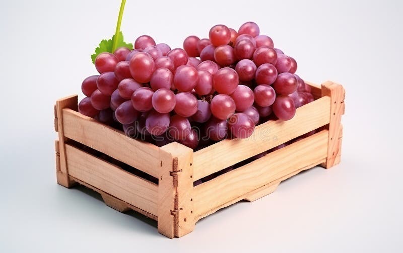 Box of Grapes on Transparent Background -Generative Ai Stock ...