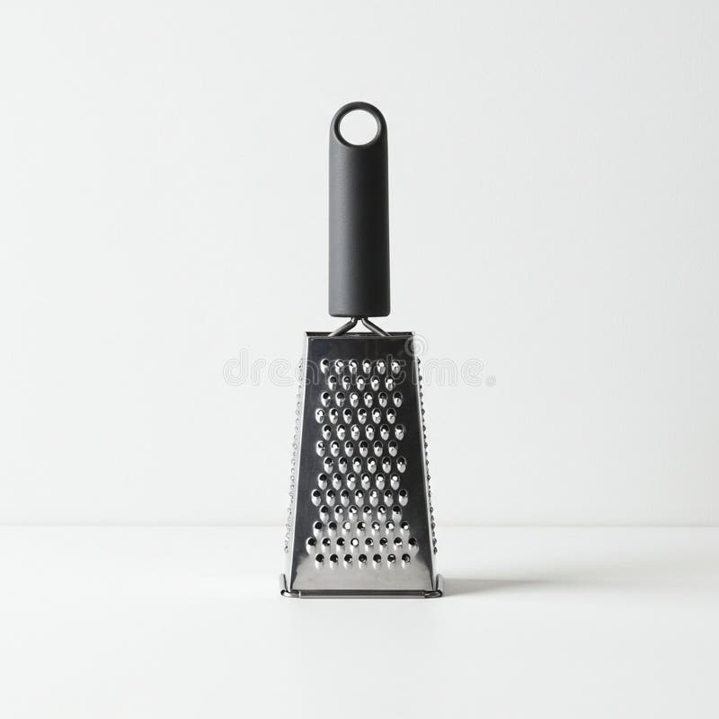 Box Grater with a Rectangular Prism Shape, Featuring a Black Plastic ...