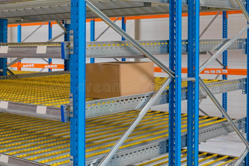 Gravity Flow Shelves stock photo. Image of logistics - 204808720