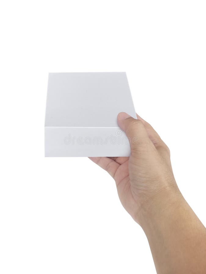 Box in Hand on White Background Isolation Stock Image - Image of ...