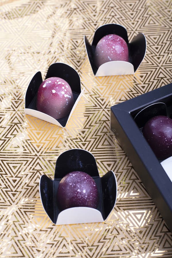 Box of Handmade Chocolates. Product Concept for Chocolatier Stock Photo ...