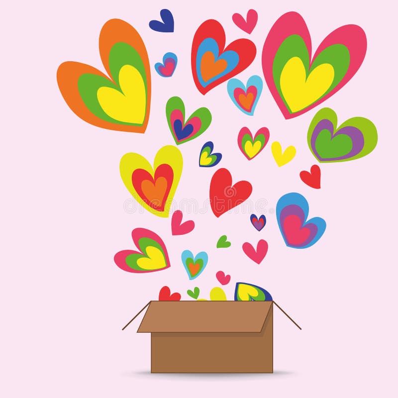 Box of Hearts stock vector. Illustration of symbol, spring - 43214568