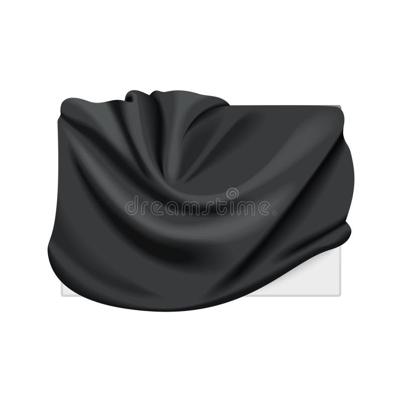 Box Hidden with Black Cloth Cover, Silk Fabric Drapery on White Board ...