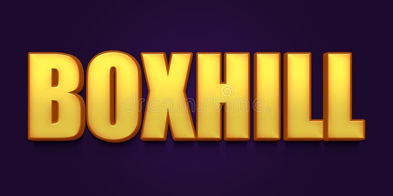 BOX HILL Logo, BOXEL 3d Golden Metallic Logo, Stock Illustration ...