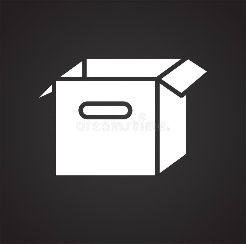 Box Icon on Black Background for Graphic and Web Design, Modern Simple ...