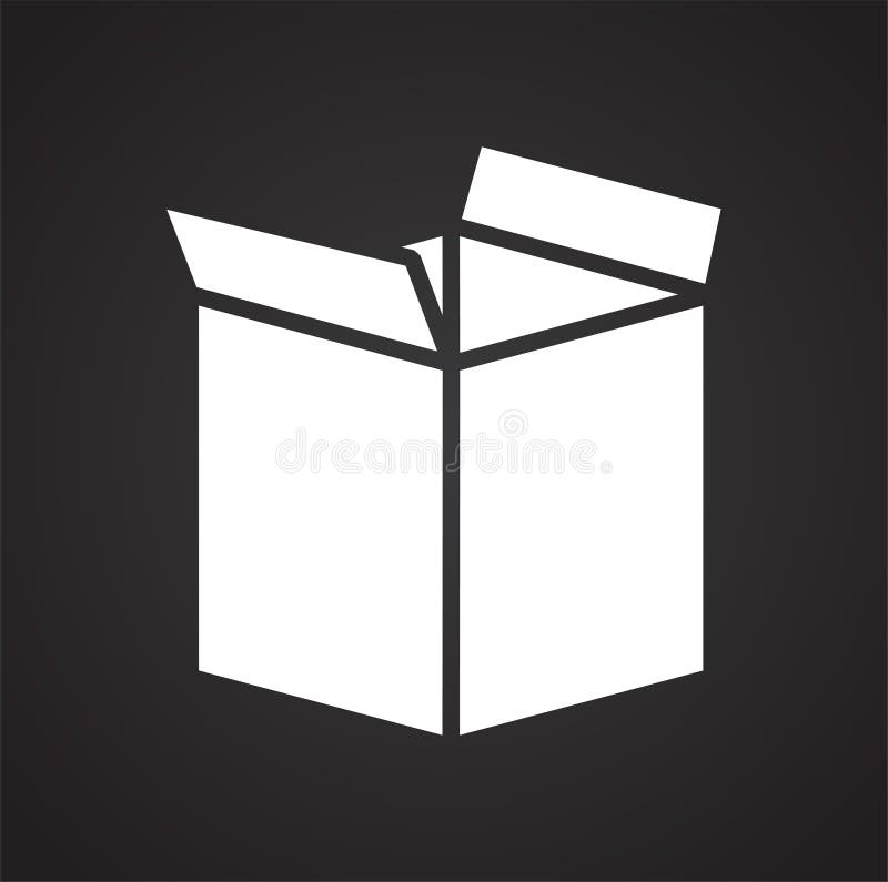 Box Icon on Black Background for Graphic and Web Design, Modern Simple ...