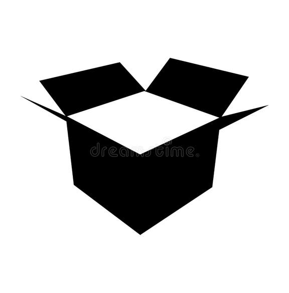 Box Icon with Black and White Vector Stock Vector - Illustration of ...