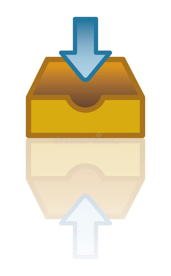 Yellow in-box icon stock vector. Illustration of icon - 238792622