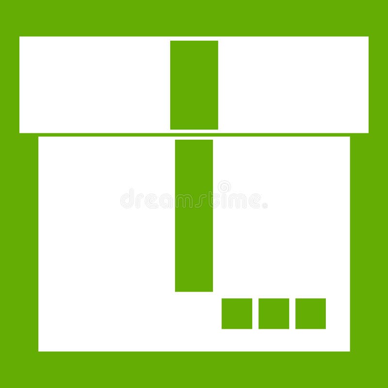 Box icon green stock vector. Illustration of clean, full - 102721965