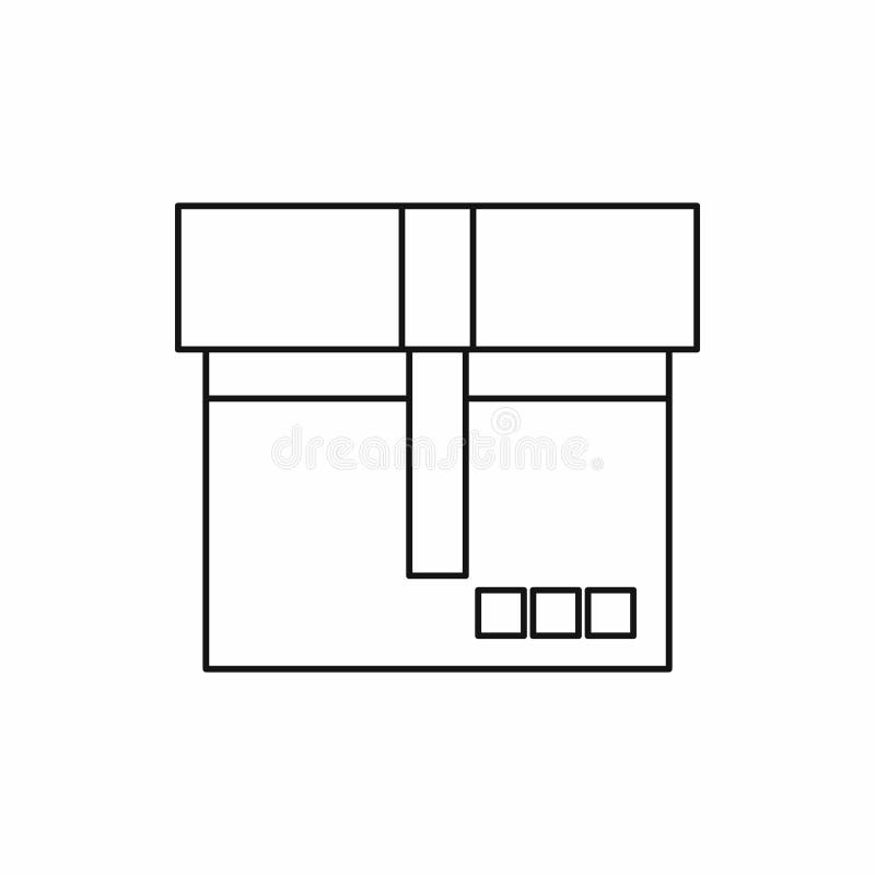 Box icon, outline style stock vector. Illustration of advertising ...