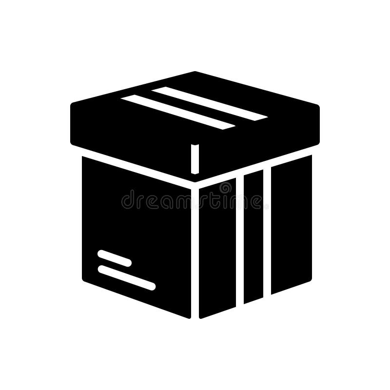 Black Solid Icon for Box, Pack and Packing Stock Vector - Illustration ...