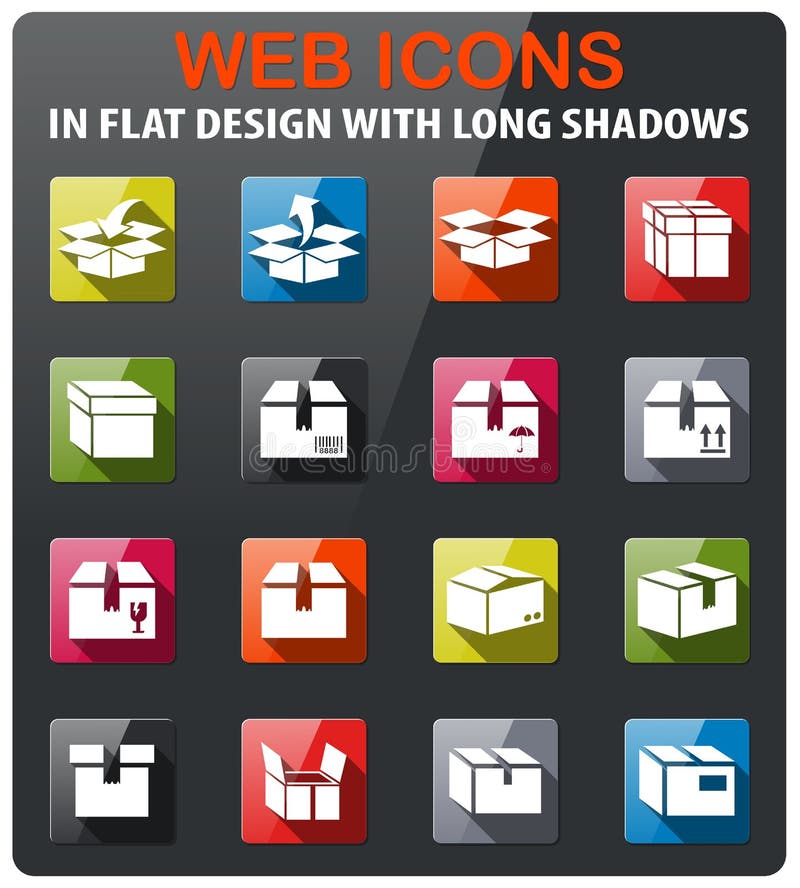 Box icon set stock illustration. Illustration of mail - 88294238