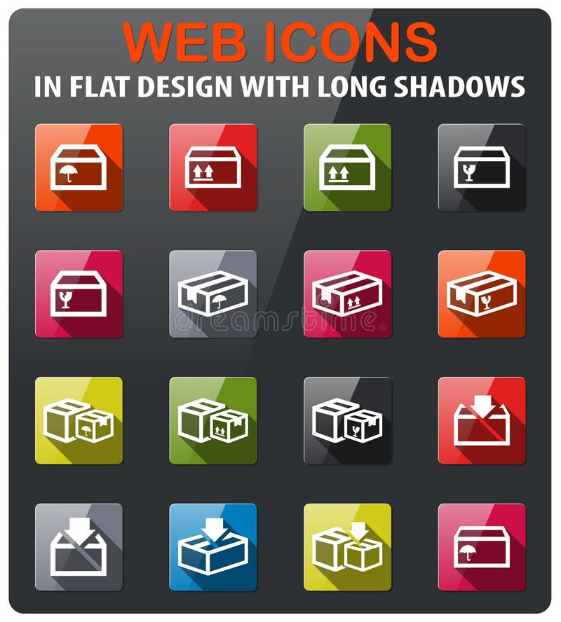 Box icon set stock illustration. Illustration of transportation - 88430841