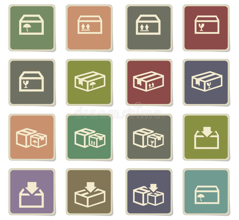 Box icon set stock illustration. Illustration of square - 89845297