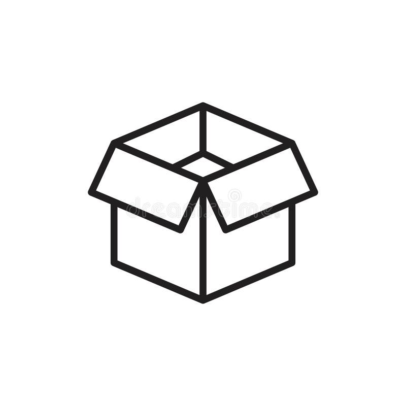 Box Icon Simple Thin Outline Stock Vector - Illustration of website ...