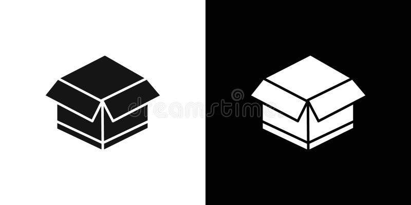 Box Icon Flat Vector Set Outline Stock Vector - Illustration of outline ...