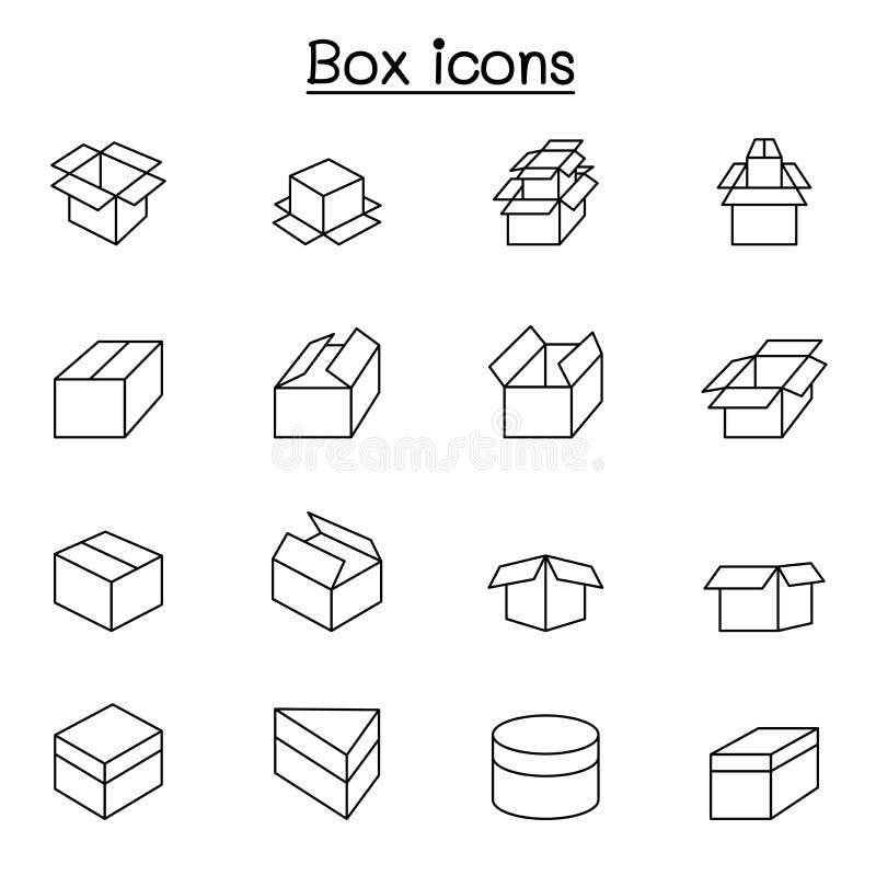 Boxes icon set stock vector. Illustration of size, delivery - 123577670
