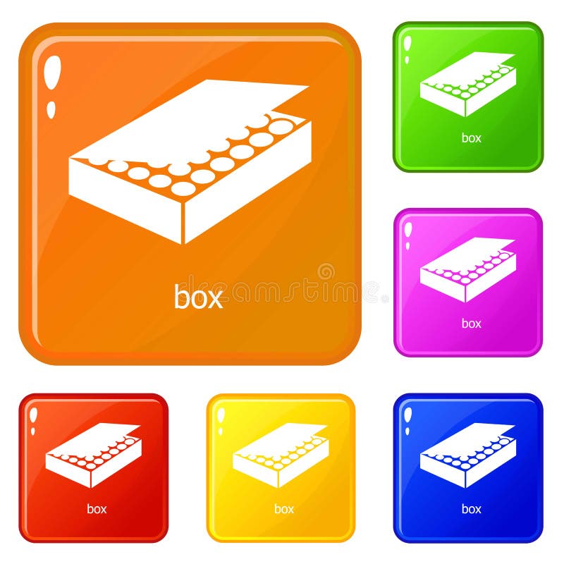 Box icons set vector color stock vector. Illustration of freight ...