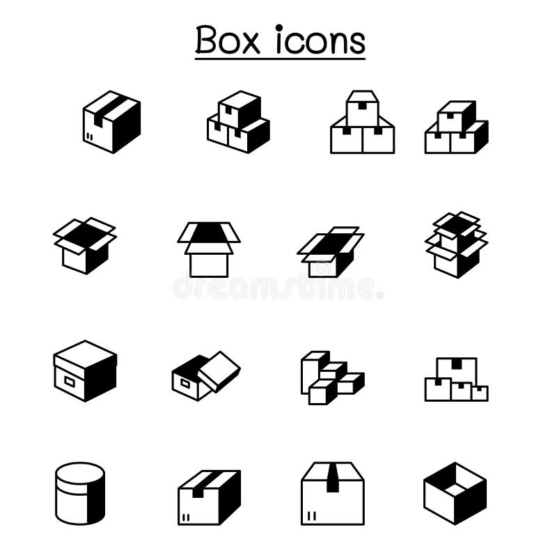 Box Icons Set Vector Illustration Graphic Design Stock Vector ...