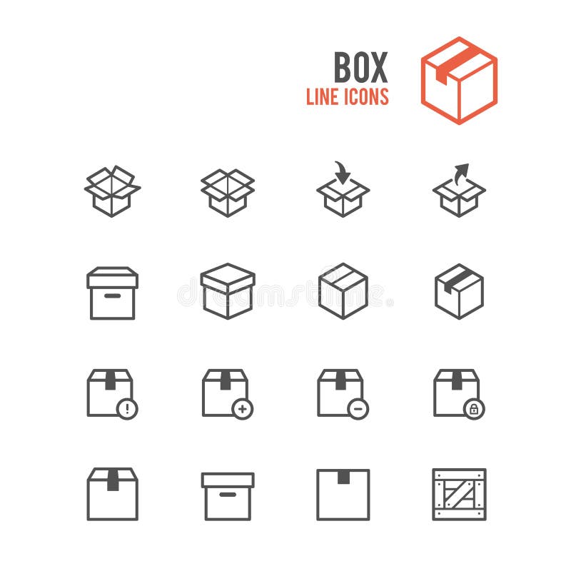 Box Icons. Vector Illustration. Stock Vector - Illustration of shape ...