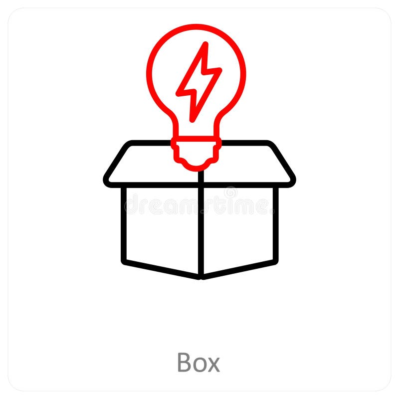 Box and Innovation Icon Concept Stock Illustration - Illustration of ...