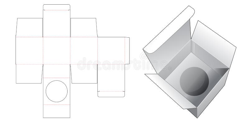 Box with Insert Die Cut Template Stock Vector - Illustration of insert ...