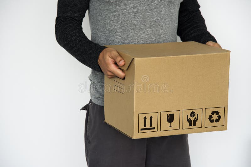 Box Instruction this SIde Up Information Caution Stock Image - Image of ...