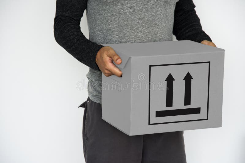 Box Instruction this Side Up Information Caution Stock Photo - Image of ...