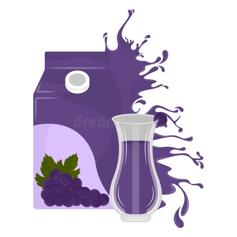 Box and Jar of Grapes Juice Stock Vector - Illustration of vitamin ...