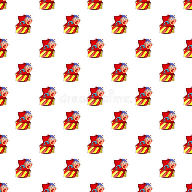 Box with Jumping Toy Pattern, Cartoon Style Stock Vector - Illustration ...