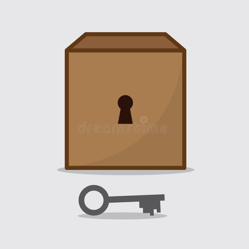 Box Keyhole Key stock vector. Illustration of cardboard - 40205896