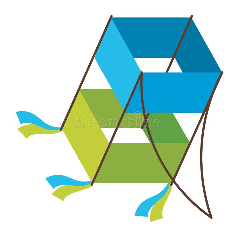 Box kite fly isolated stock vector. Illustration of leisure - 330648959