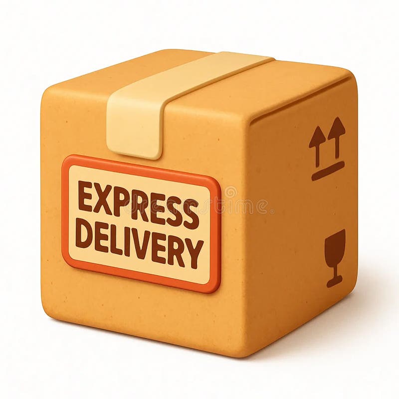 A Box Labeled Express Delivery Representing Quick Shipping Stock ...
