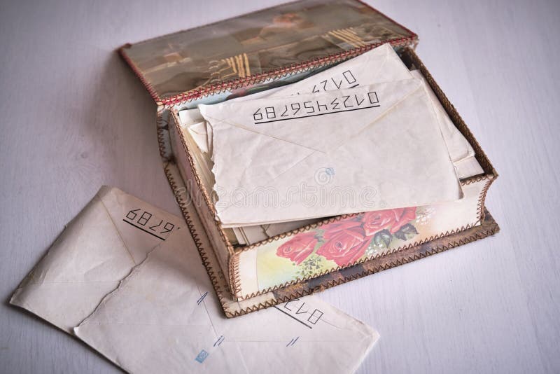 Box with letters stock photo. Image of craft, thread - 211874026