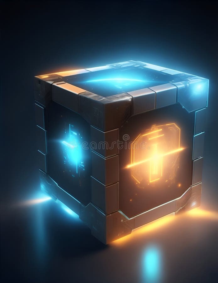 Box with Light, Cyber Security Illustration Stock Illustration ...