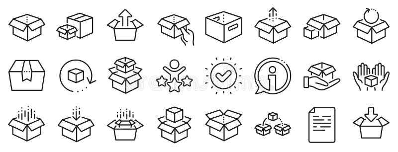 Box Line Icons. Package, Delivery Boxes, Cargo Box. Vector Stock Vector ...