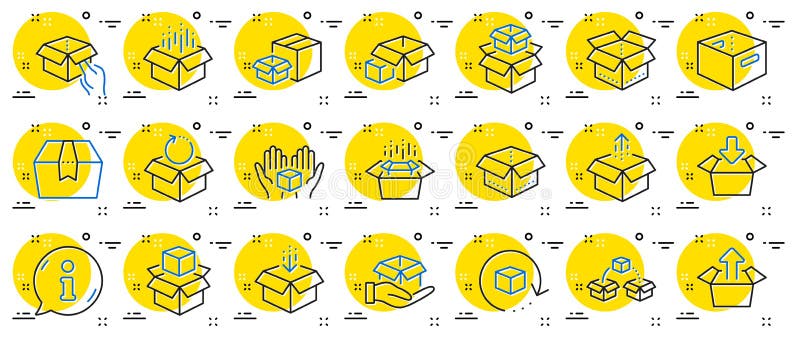 Box Line Icons. Package, Delivery Boxes, Cargo Box. Vector Stock Vector ...