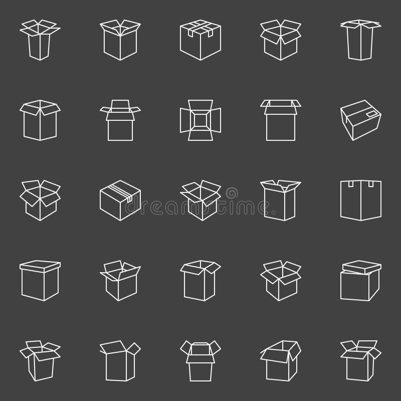 Box line vector icons stock vector. Illustration of packing - 82151570