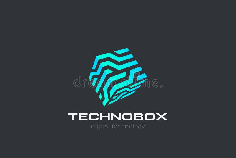 Box Logo Cube Abstract Design Virtual RealityTechnology Vector Template ...