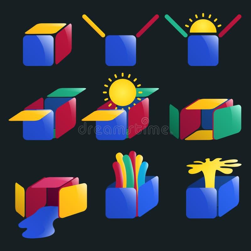 Box logos stock vector. Illustration of button, flow - 50190235