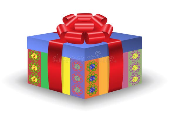 Box with a lush bow stock vector. Illustration of happy - 21695338