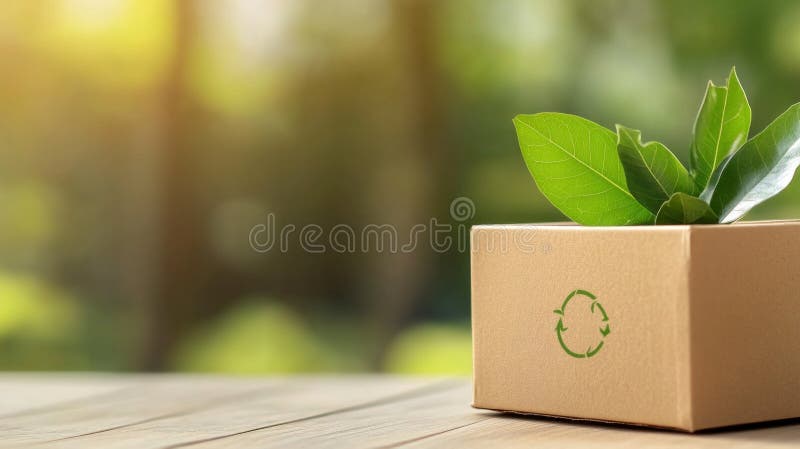 A Box Made of Biodegradable Cardboard, Partially Open Stock Photo ...