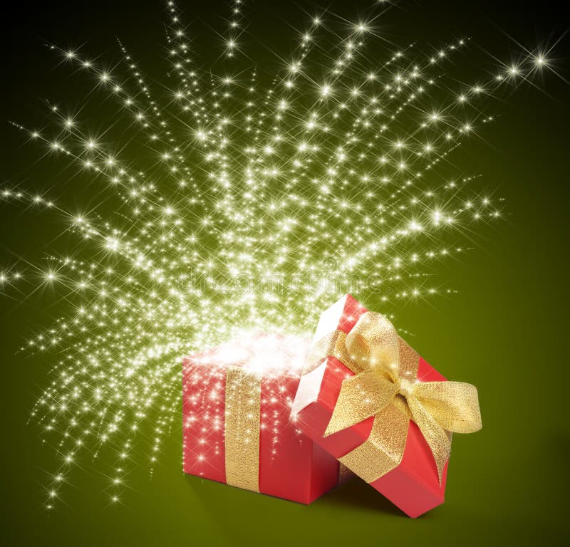 Box. Magical gift stock photo. Image of merry, background - 27637176