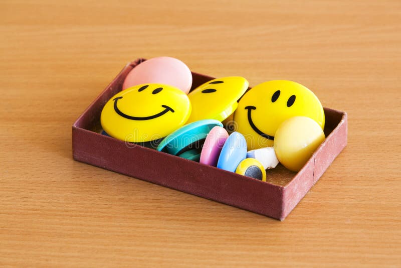 Box with Magnetic Smiles on Tabletop Stock Image - Image of emoticon ...