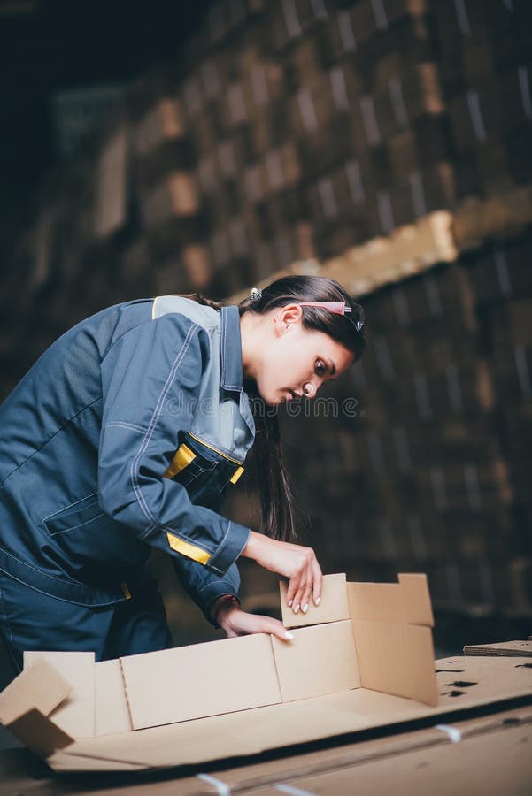 Box making at a factory stock image. Image of cardboard - 92879961