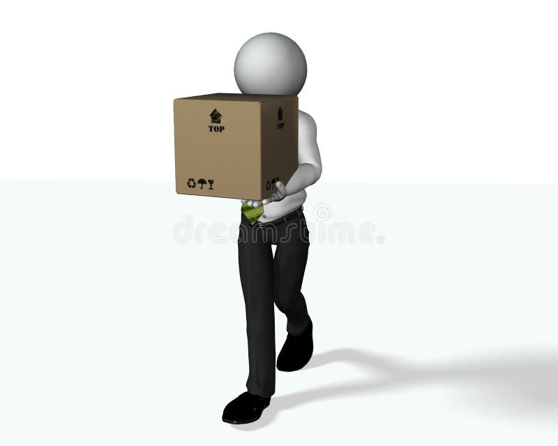 Box man stock illustration. Illustration of smile, male - 12194786