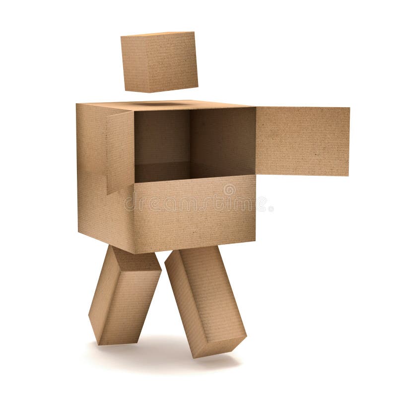 Cardboard boxes man stock illustration. Illustration of hands - 136770044