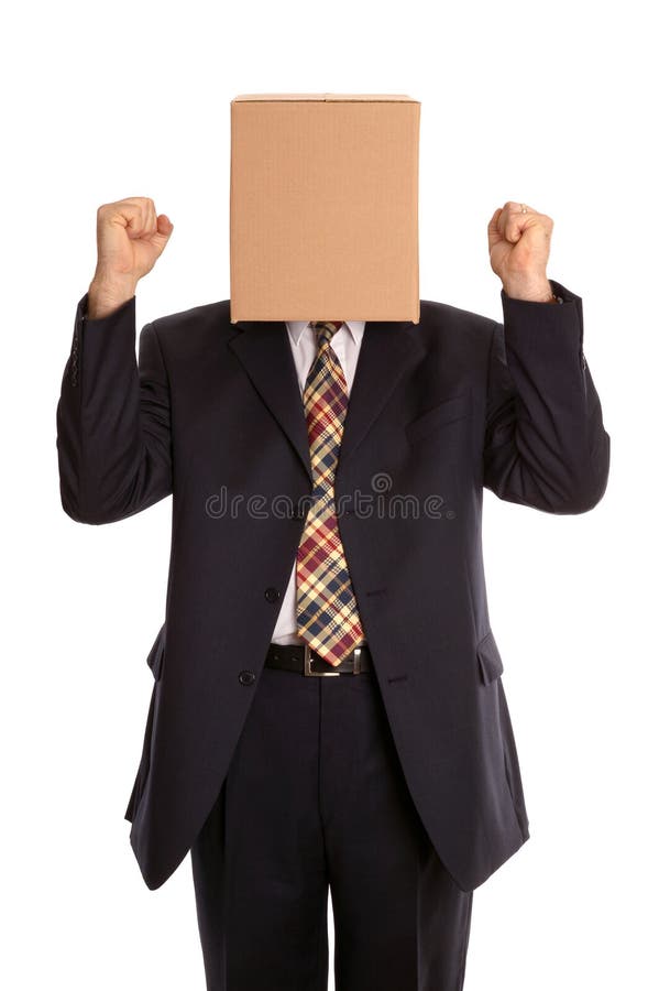 Box man celebration stock photo. Image of head, achievement - 4099132