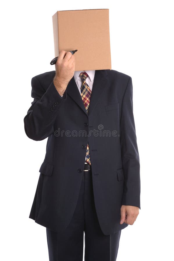 Box Man - draw a face. stock image. Image of inspiration - 3321537